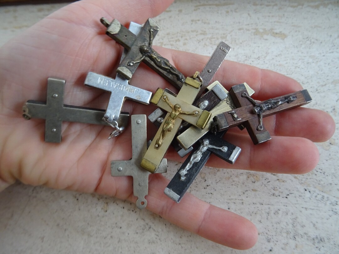 Lot of 10 Religious Antique French Christian Catholic Crucifixes ...