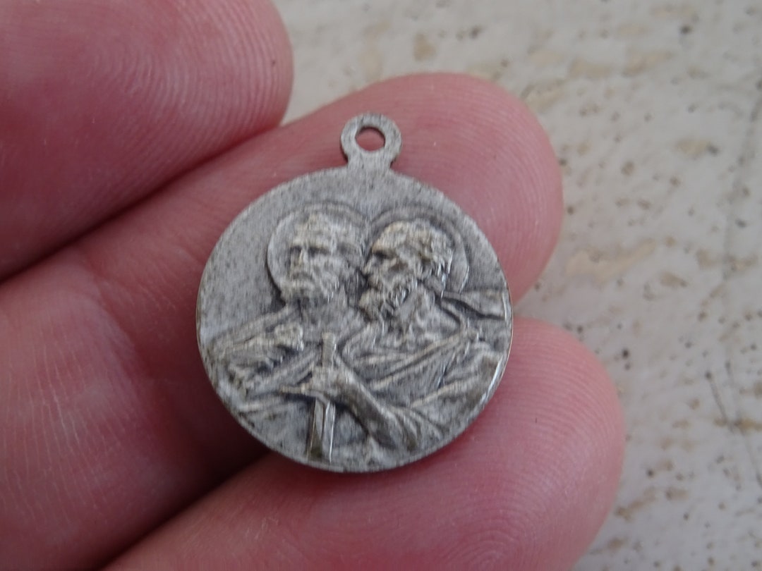 Religious Silver Plated Catholic Medal Pendant Medaillon Holy Charm ...