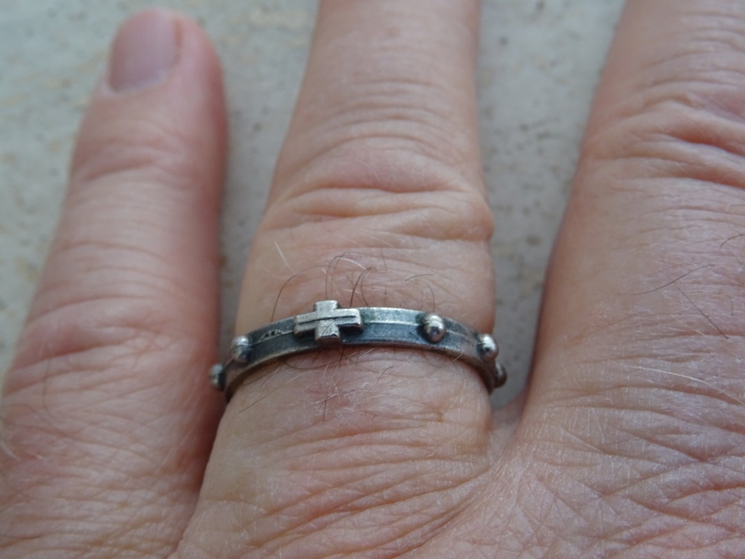 Religious Antique French Silvered Catholic Finger Chaplet Decade Rosary ...