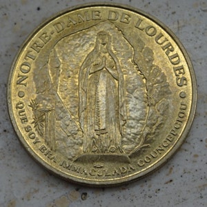 Religious Copper Medal Token of Holy Virgin Mary Our Lady and Basilique ...