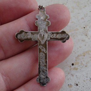 Religious Antique French Catholic Silver Crucifix Cross With Sacred ...