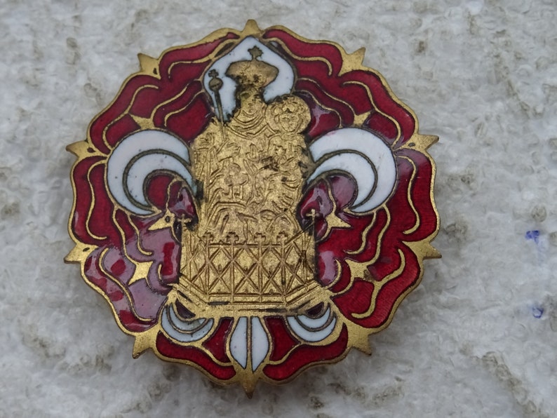 Religious Antique French Catholic Copper Enameled Brooch of | Etsy