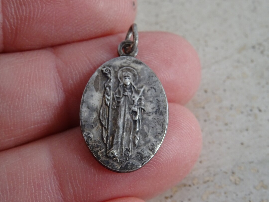 Religious Antique Catholic Silver ( MARKED ) Medal Pendant Charm ...