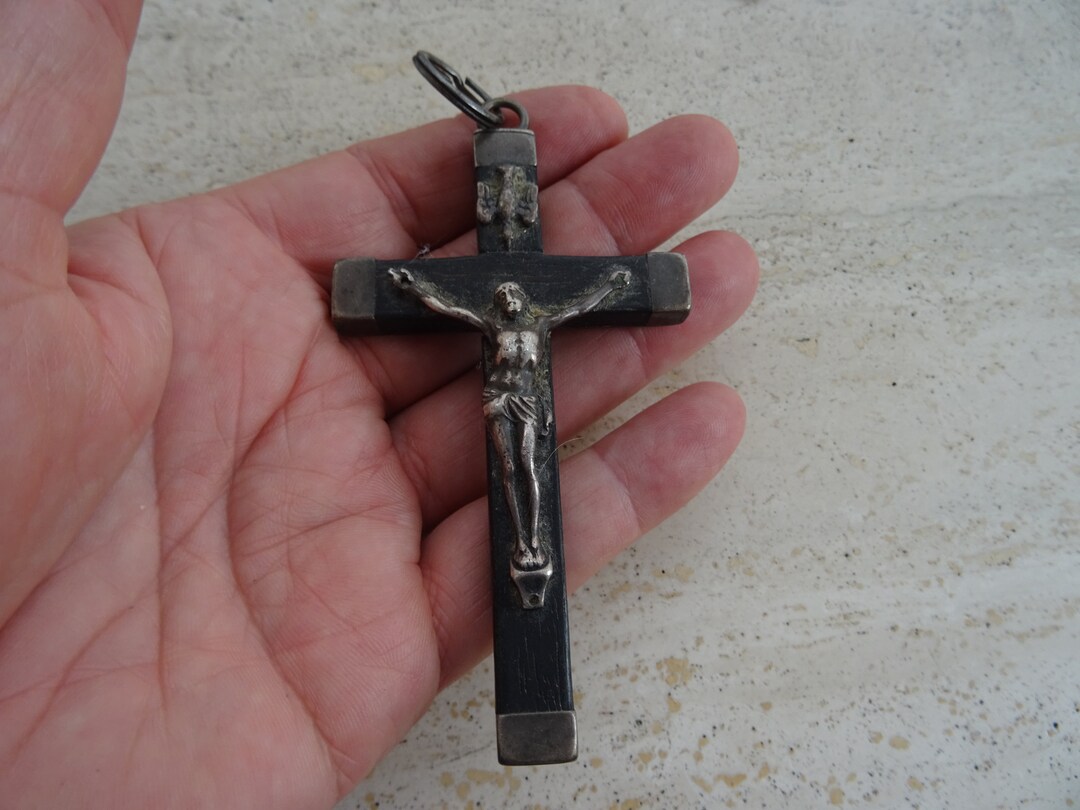 Religious Antique French Silver Plated French Catholic Crucifix Pendant ...
