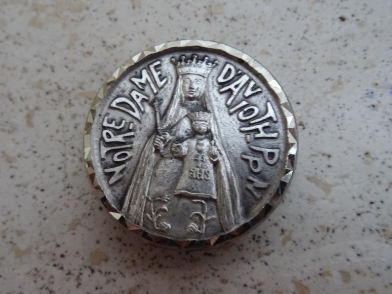 Religious silvered catholic magnet of Holy Virgin Mary Our | Etsy