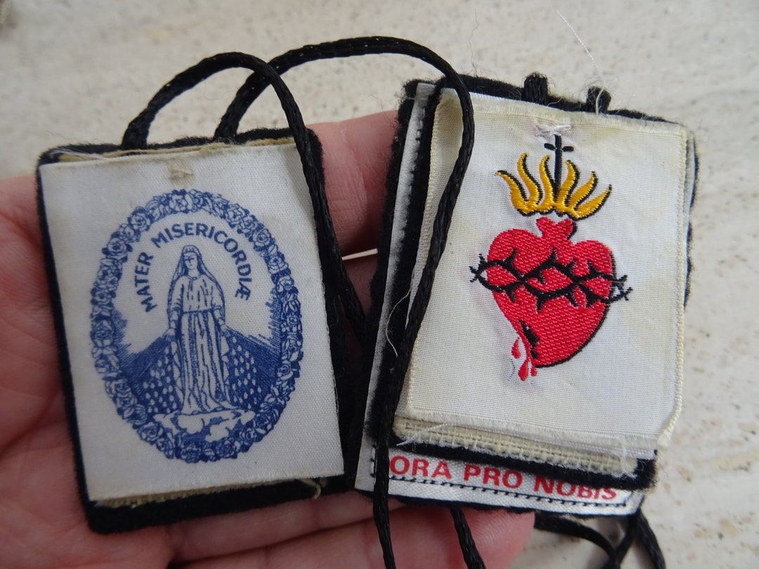 Religious Antique Catholic Scapular Reliquary Relic Shrine Cards ...