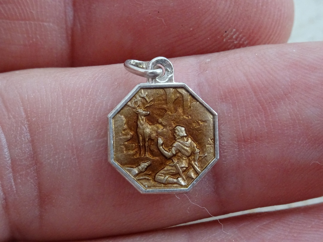 Religious Antique Silver ( MARKED ) Enameled Catholic Medal Pendant ...