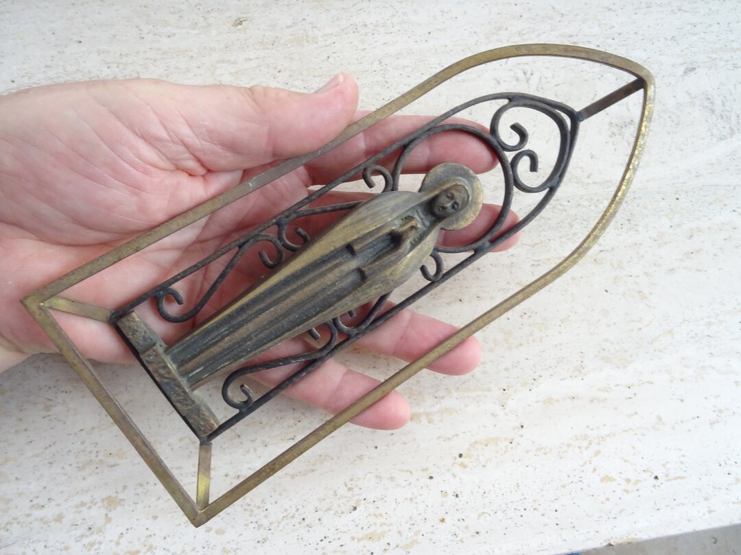 Religious Antique French Copper Catholic Statue Altar Chapel of Holy ...