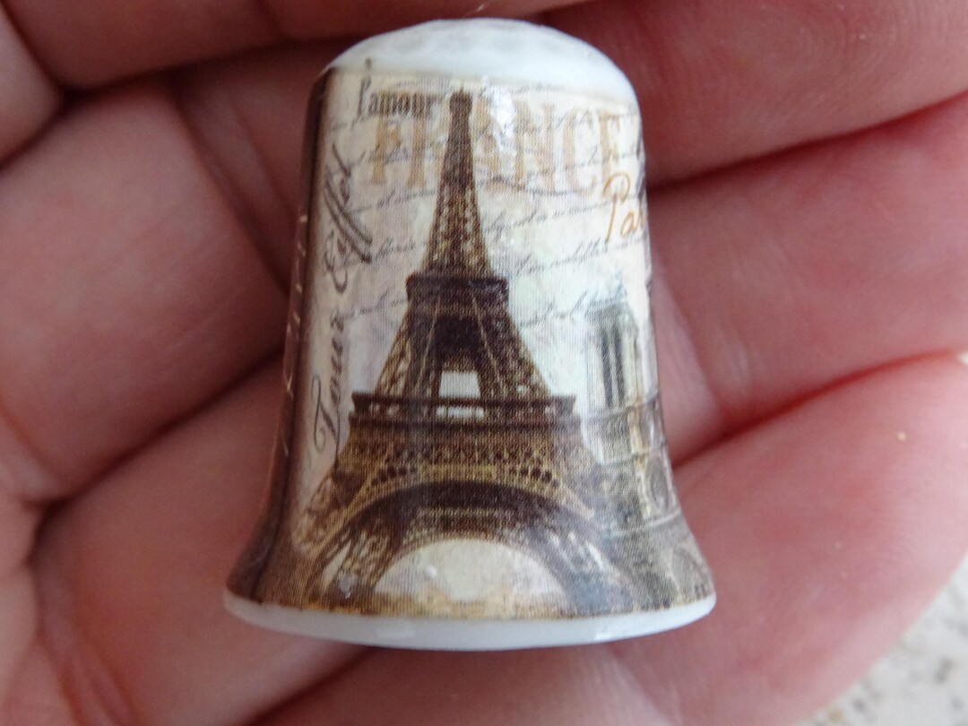 Vintage French Porcelainen Thimble Thimbleful Souvenir of Tour Tower ...