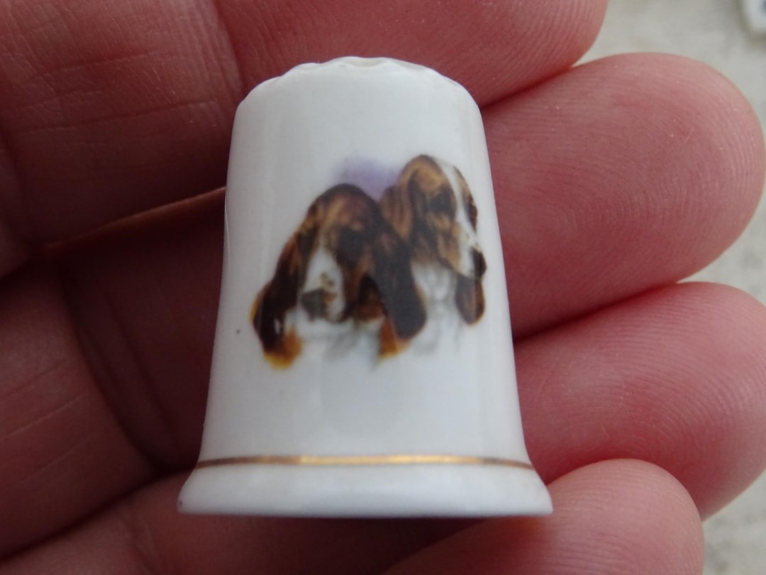 Vintage French Porcelainen Thimble Thimbleful With Dogs. ( SS 4 ) - Etsy