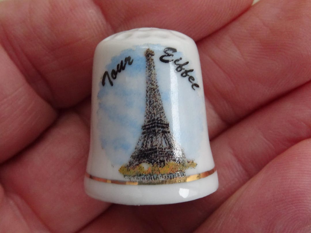 Vintage French Porcelainen Thimble Thimbleful Souvenir of Tour Tower ...