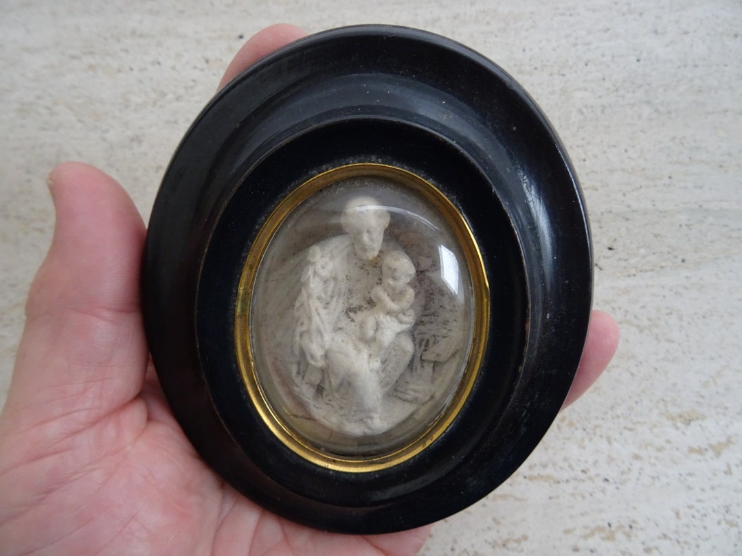 Religious Antique French Catholic Shrine Relic Napoleon III Pipe Clay ...