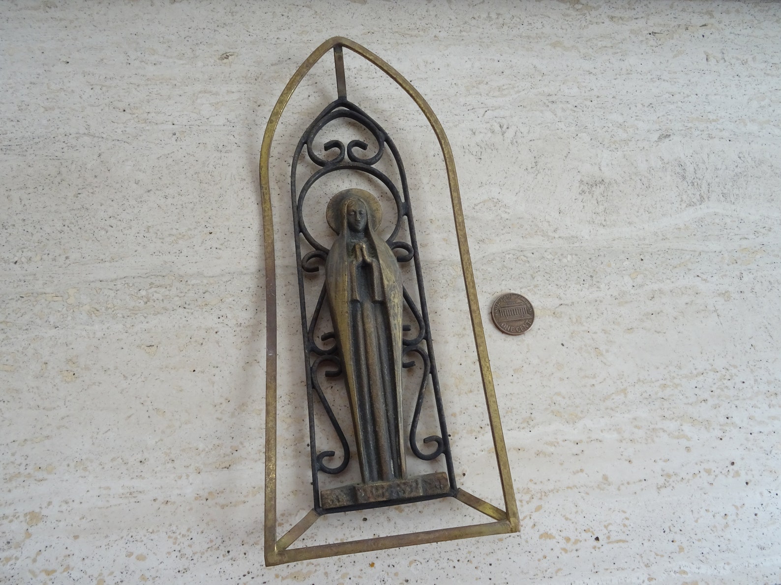 Religious Antique French Copper Catholic Statue Altar Chapel of Holy ...