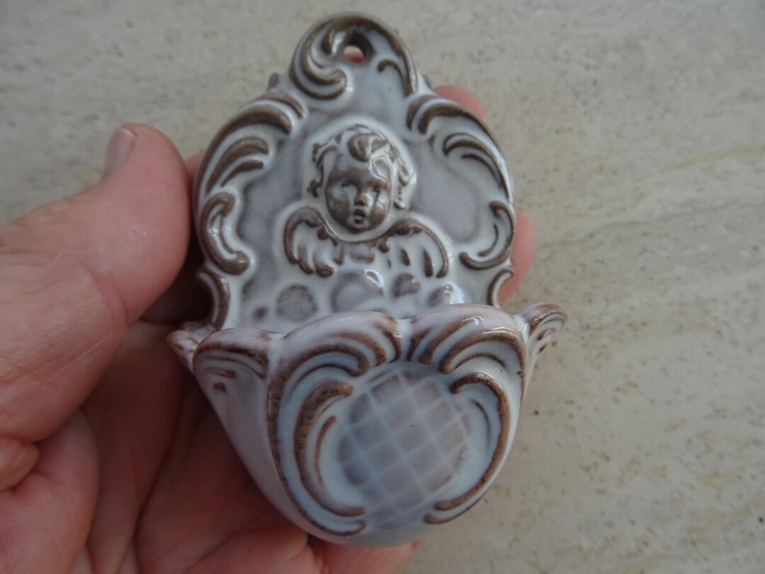Religious Catholic Holy Water Font Stoup of Ceramic With Guardian Angel ...
