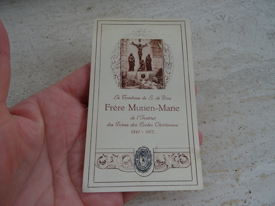 Religious Antique Catholic Card Shrine With Relic Reliquary of Saint ...
