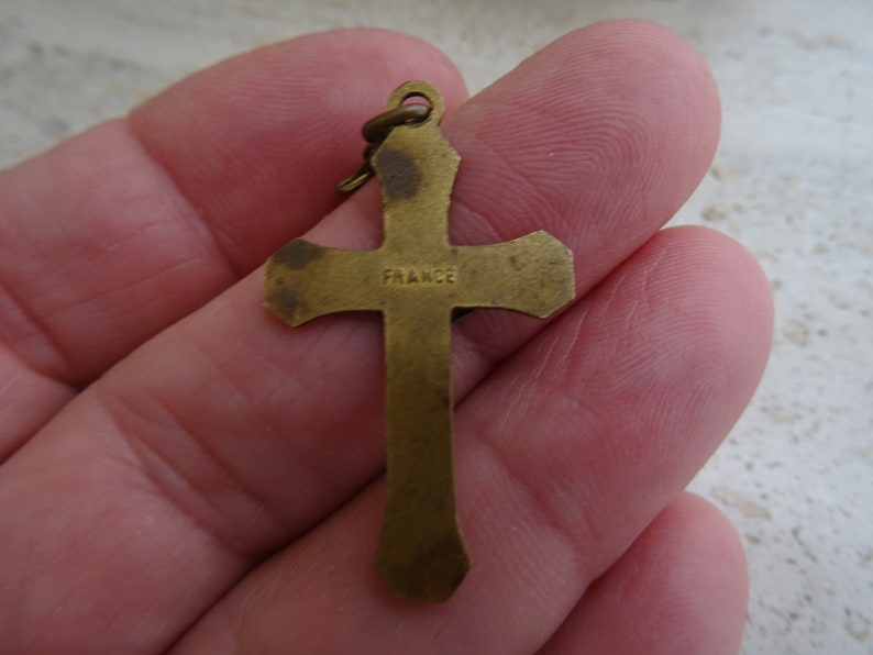 Religious Antique French Catholic Copper Crucifix Pendant Cross ...