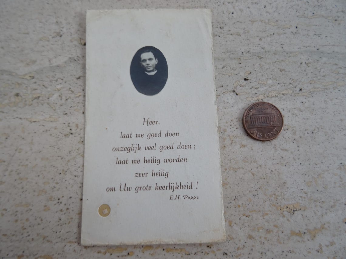 Religious Antique Catholic Shrine Card With Reliquary Relic of Saint ...