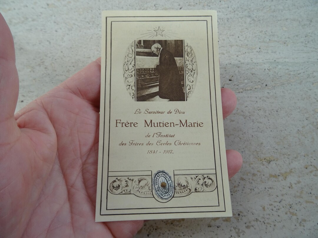 Religious Antique Catholic Card Shrine With Relic Reliquary of Saint ...