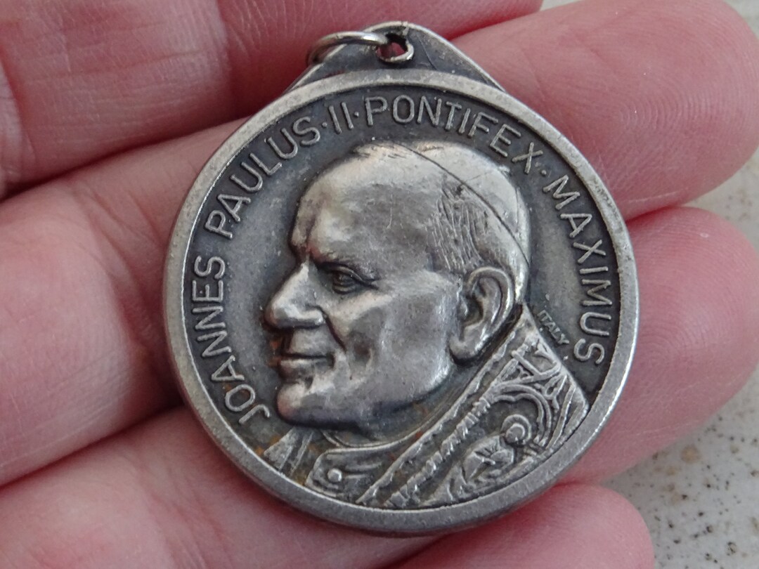 Religious Catholic Silver Plated Medal Pendant Medaillon Charm ...
