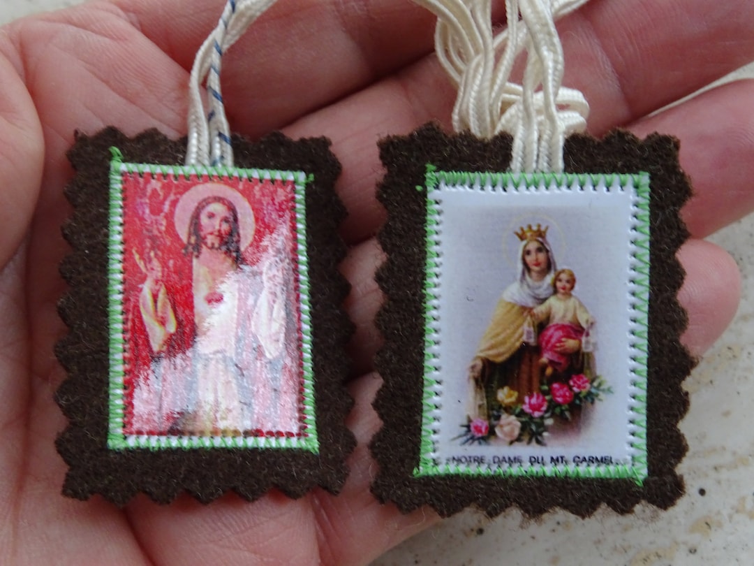 Religious Vintage Catholic Scapular Reliquary Relic Shrine Cards ...