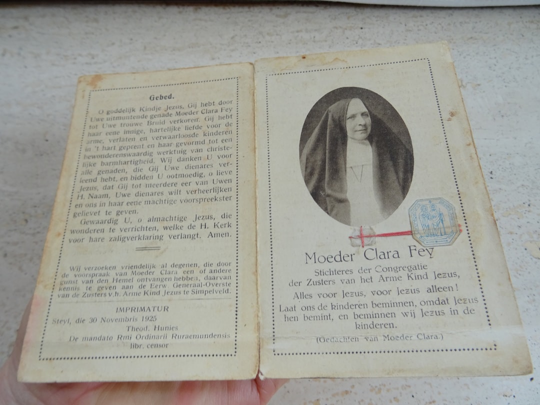 Religious Antique Catholic Card Shrine With Relic of a Piece of Cloth ...