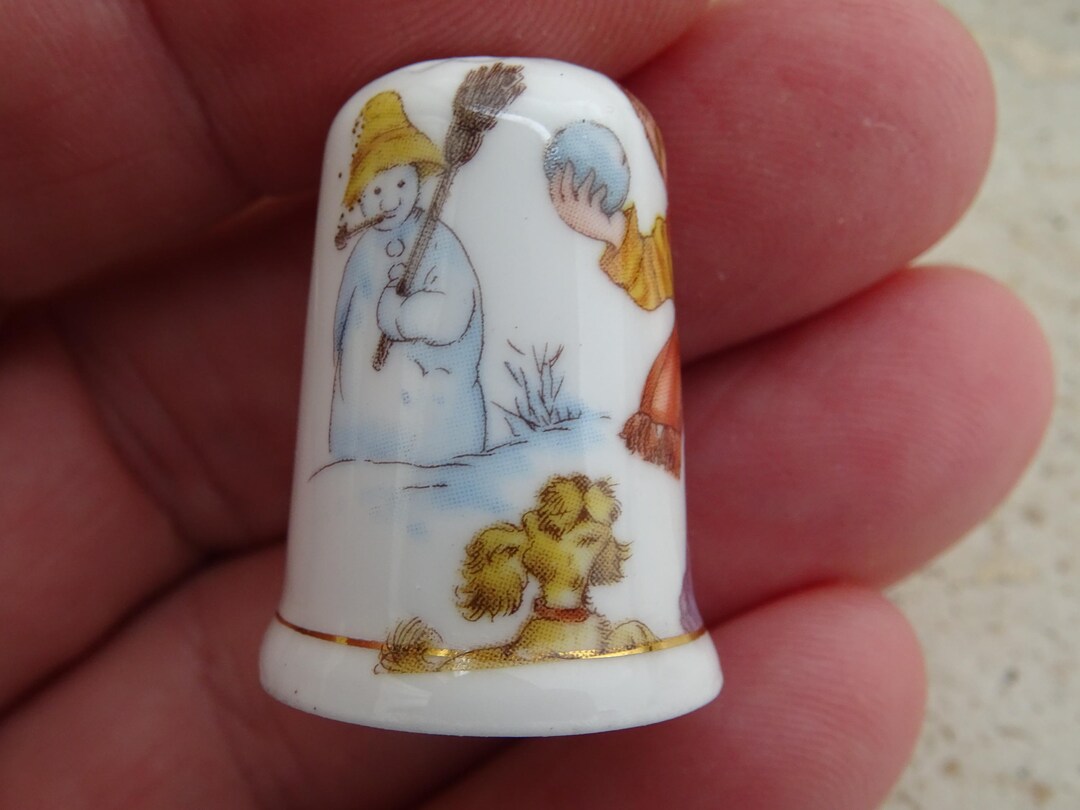 Vintage French Porcelainen Thimble Thimbleful With Children and a ...
