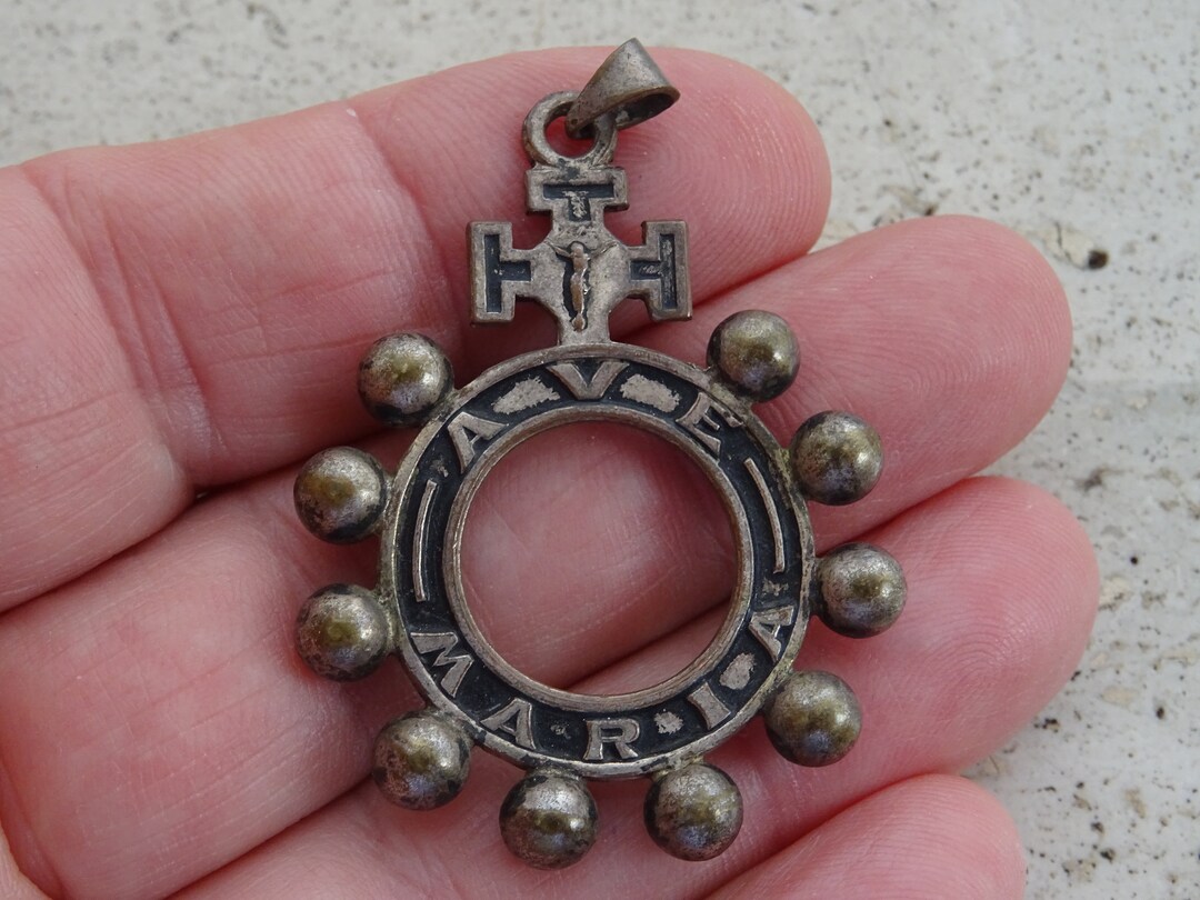 Religious French Thorned Finger Chaplet Decade Rosary Ring Pocket ...