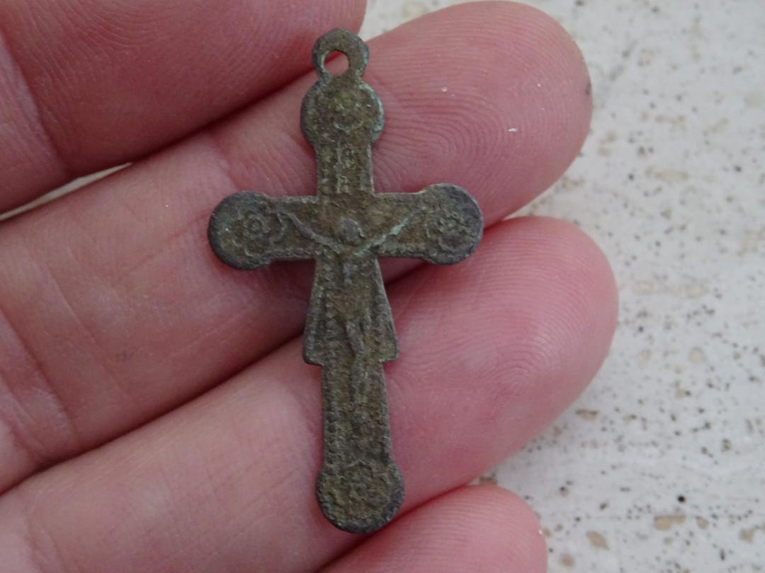 Rare Antique Bronze Crucifix Pendant | 17th–18th Century Double-sided ...