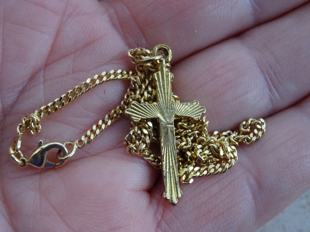 Religious Antique French Vermeil Gold Plated Chain Necklace With ...