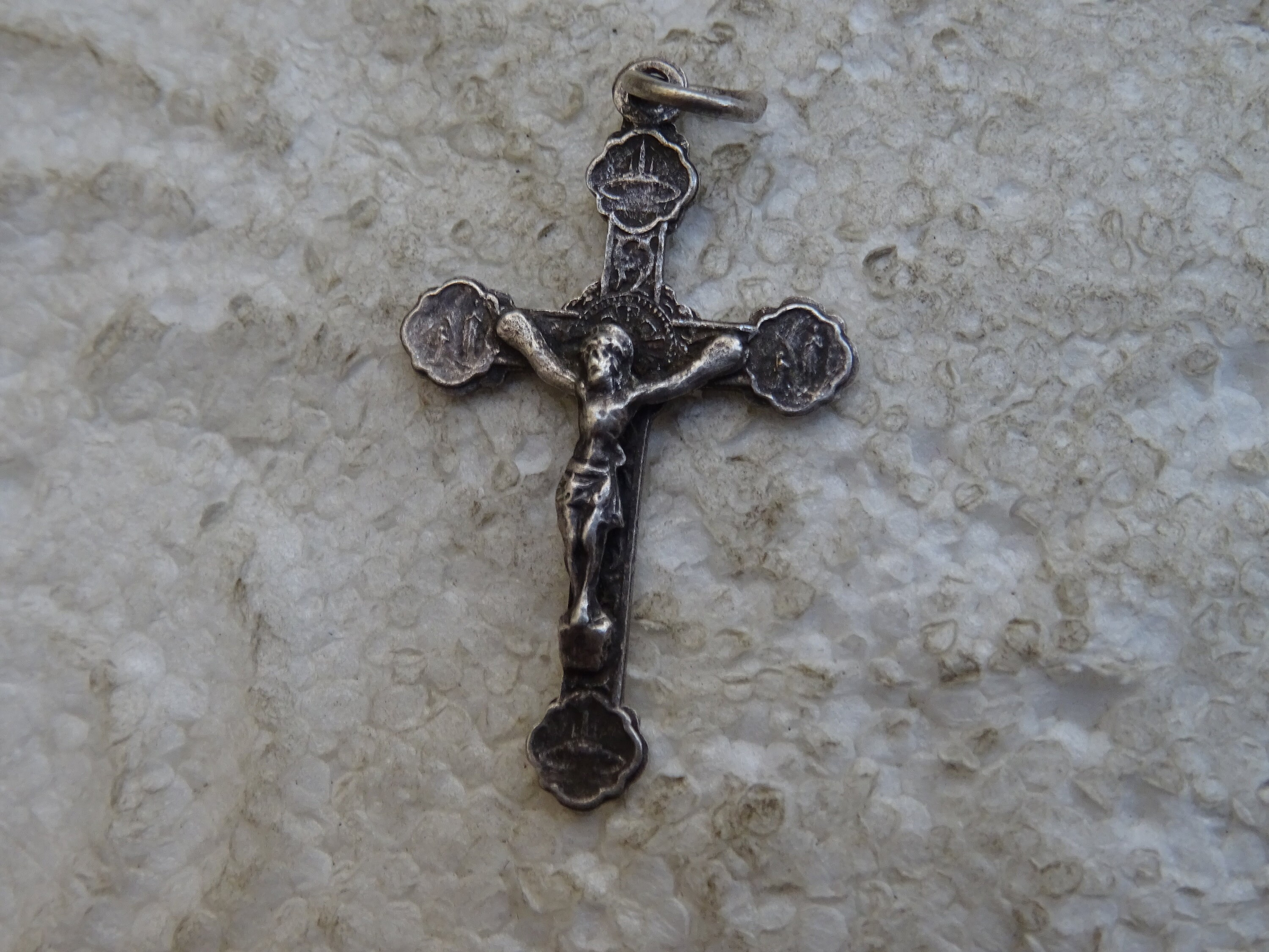 Religious Antique Silver ( MARKED ) French Catholic Crucifix Pendant ...