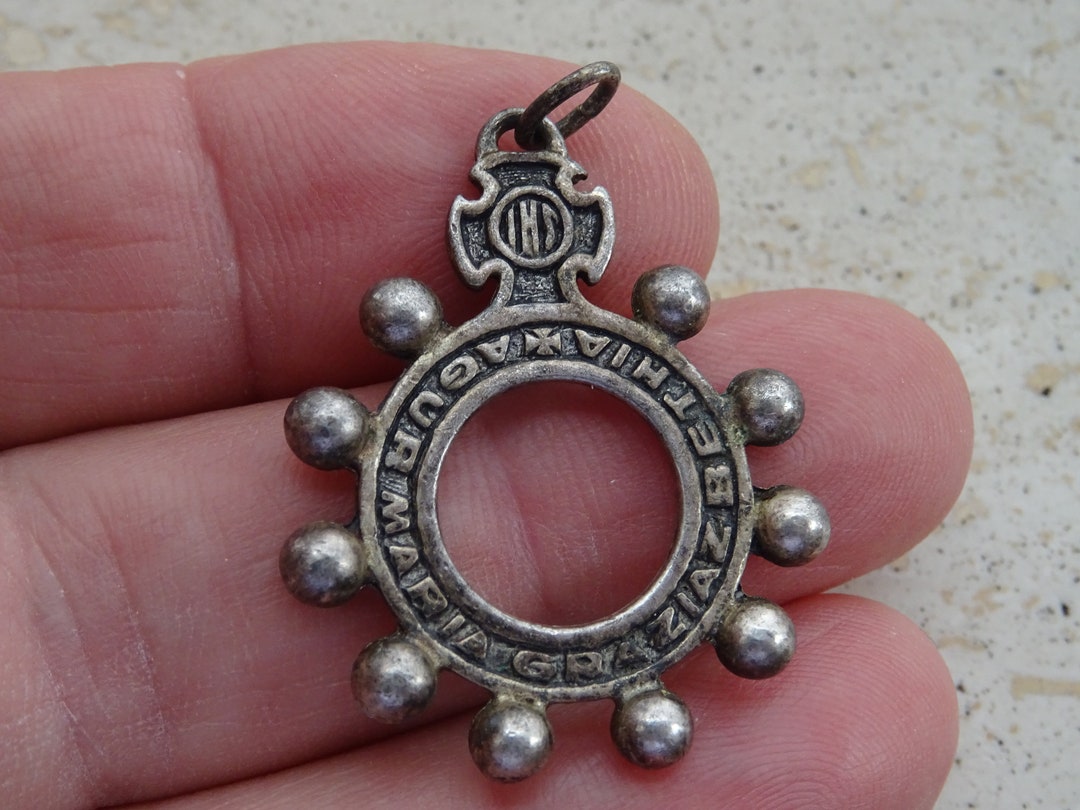 Rare Religious French Catholic Finger Chaplet Decade Rosary Ring Pocket ...