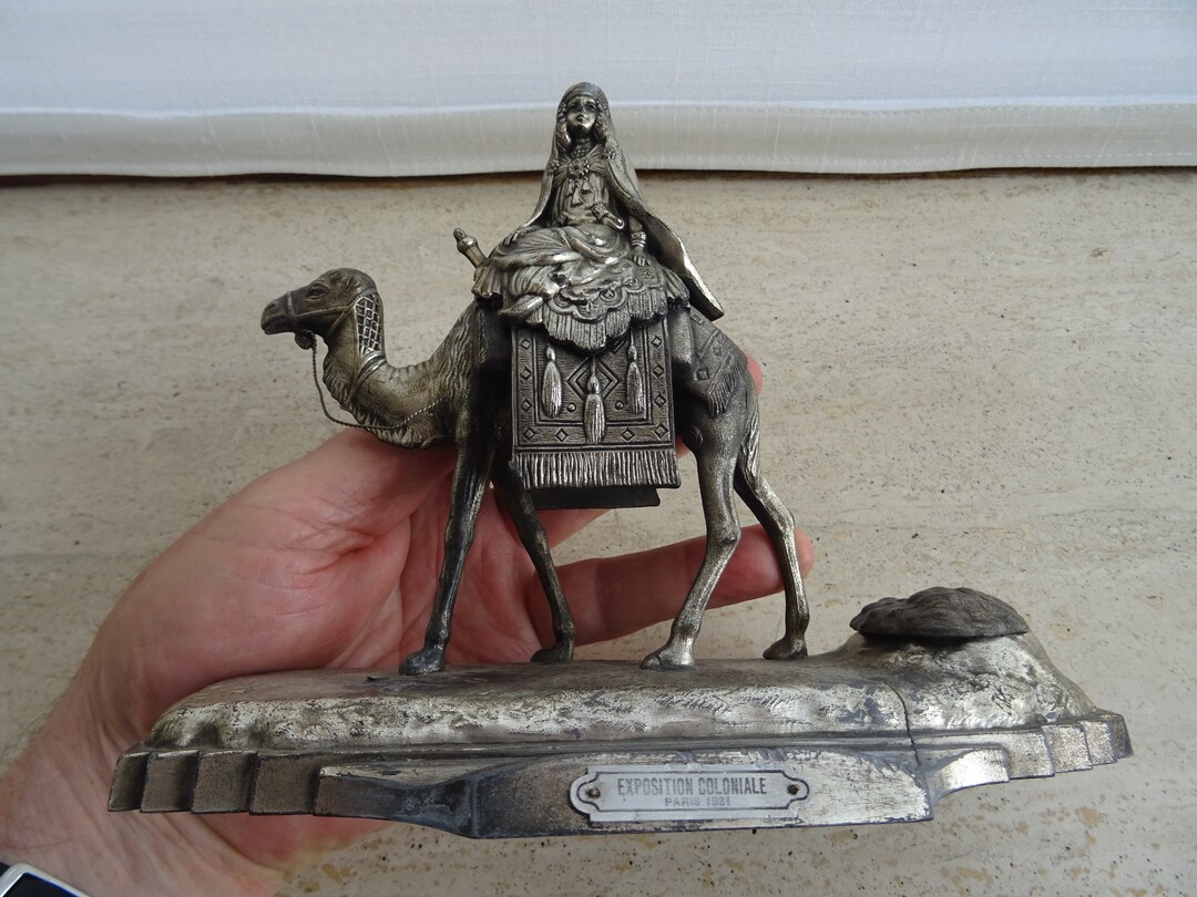 Art Deco Antique French Bronze Statue With an Inkpot of a Noblewoman on ...