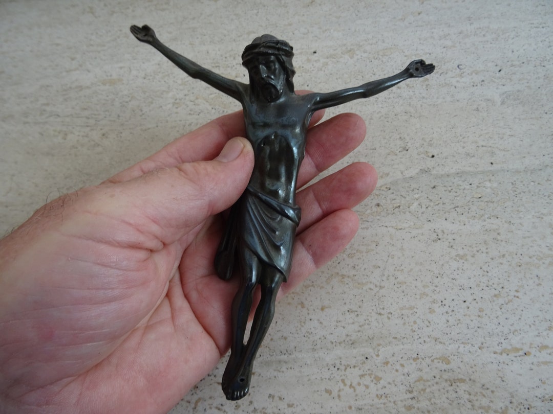 Religious Antique French Catholic Copper Crucifix Mount, or 'corpus ...