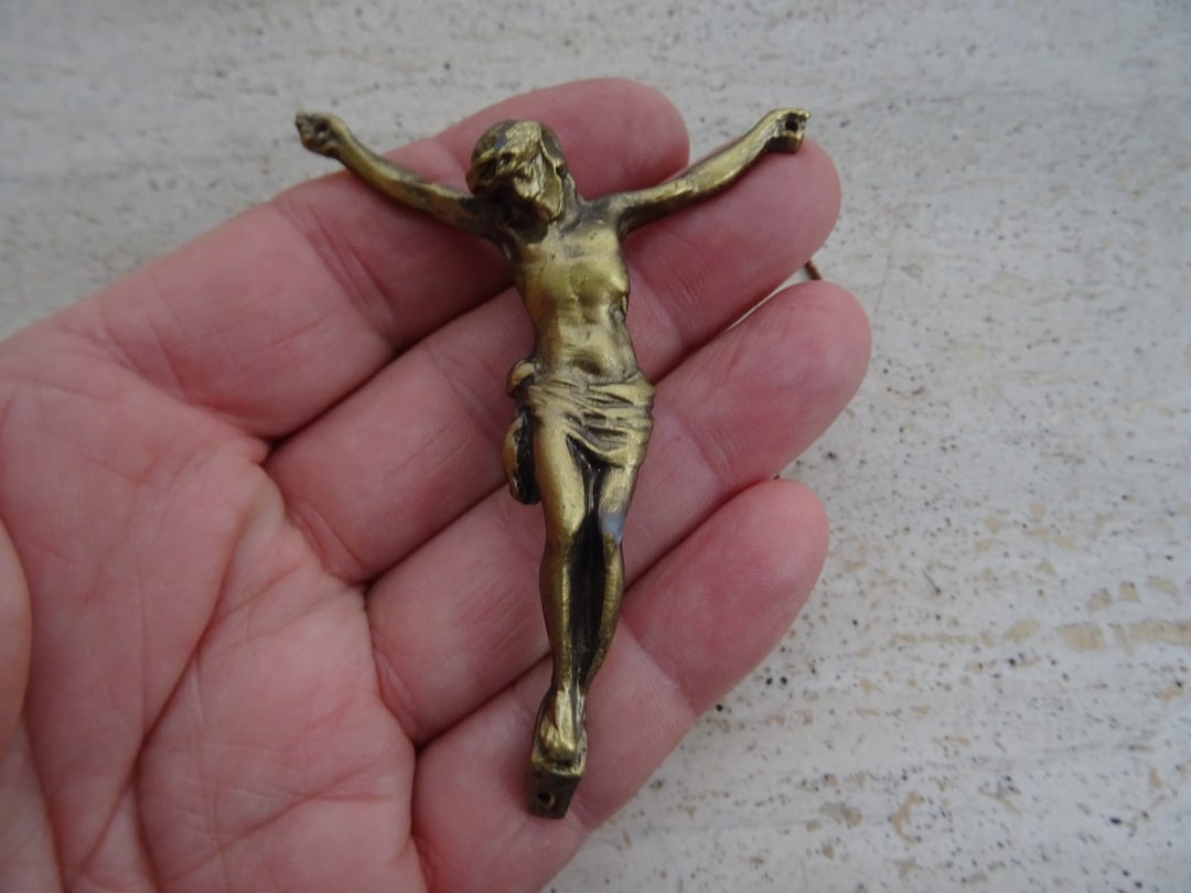 Religious Antique French Catholic Copper Crucifix Mount, or 'corpus ...