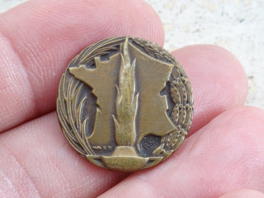 Antique French Copper Brooch of France With Flame. ( U 32 ) - Etsy