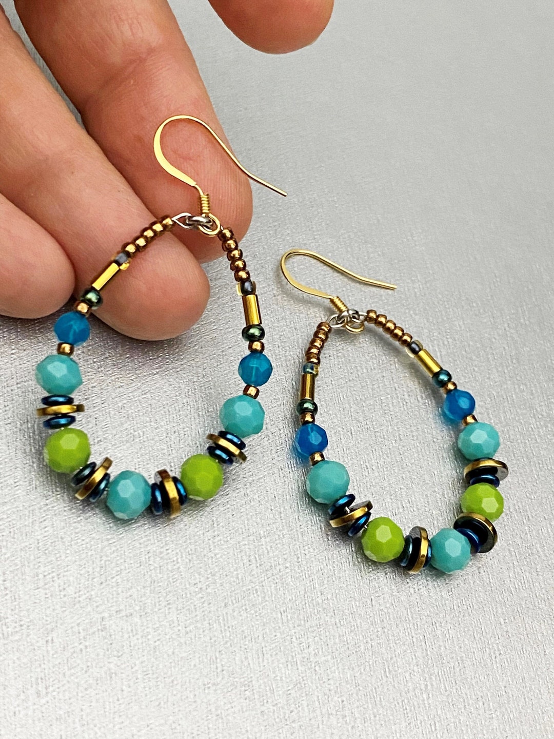Colorful Hoop Earrings for Her Statement Bohemian Earrings for Women ...