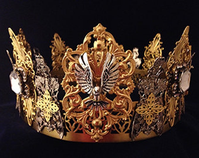 Crownroyal Falcon Renaissance Crown Gold and Silvertone OOAK - Etsy