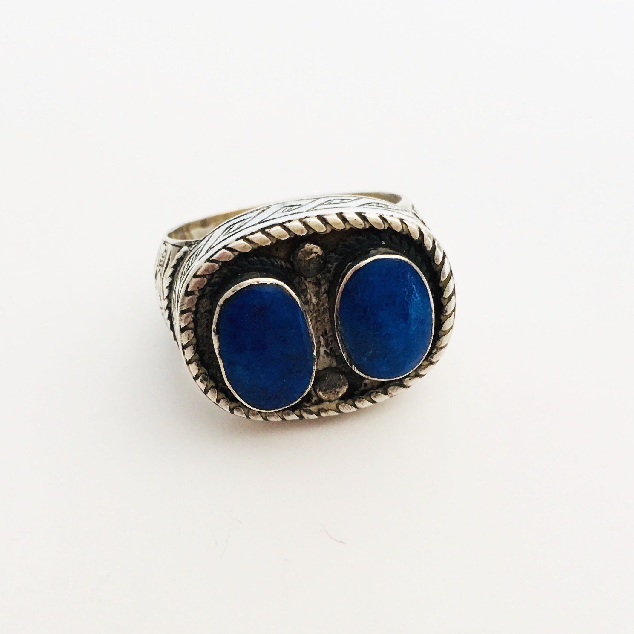 Afghani Sterling Silver Lapis Ring, Tribal Ottoman, Size 7 3/4, - Etsy