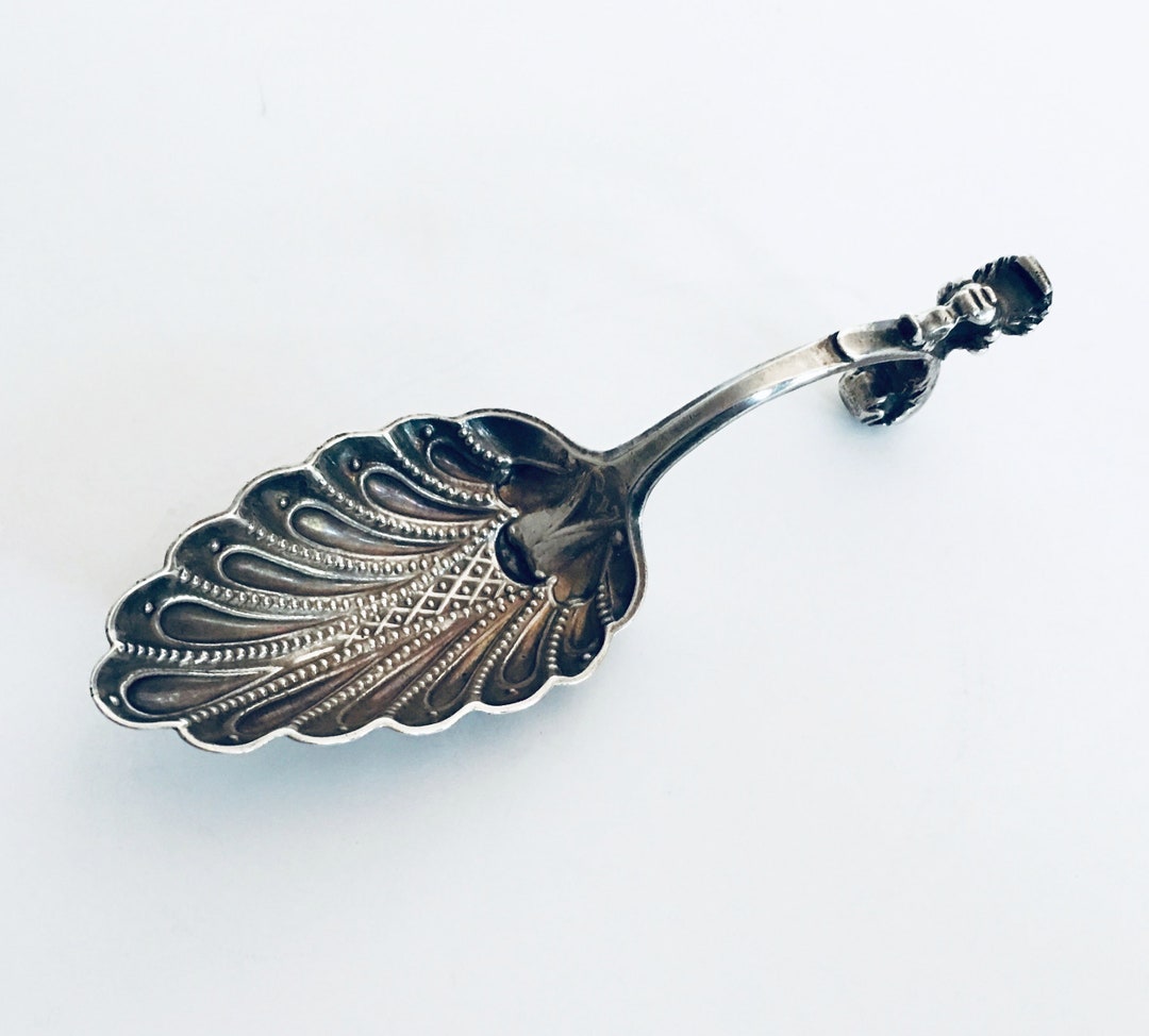 Antique Victorian Tea Caddy Spoon, Sterling Silver, Exquisite Design ...
