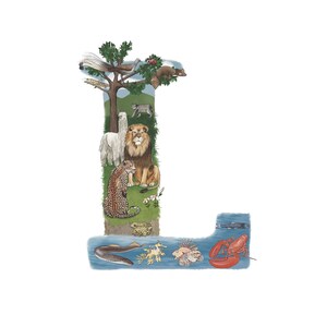 Animal Art Print Letter L Animals That Begin With L - Etsy