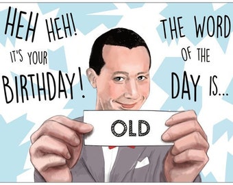 Pee Wee Herman Card | Etsy