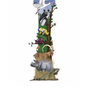 Animal Art Print Letter I Animals That Begin With i Unique Gift for ...