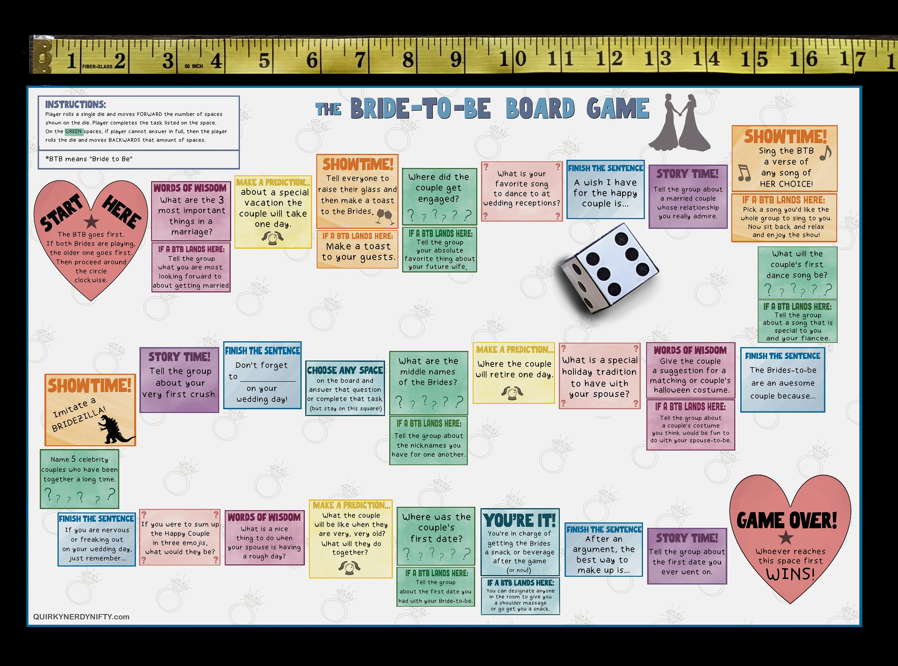 LGBT Bride-to-be Board Game for Two Bride Couples Same Sex - Etsy