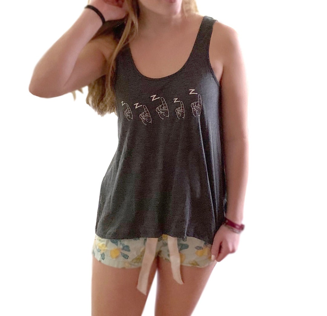 Sign Language Sleep Tank Top ASL ZZZ Sleep Shirt Eco-friendly ...