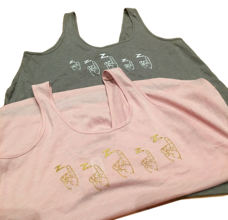 Sign Language Sleep Tank Top ASL ZZZ Sleep Shirt Eco-friendly ...