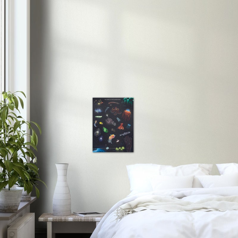 Bioluminescent Creatures Poster Educational Wall Art Gift for Science ...