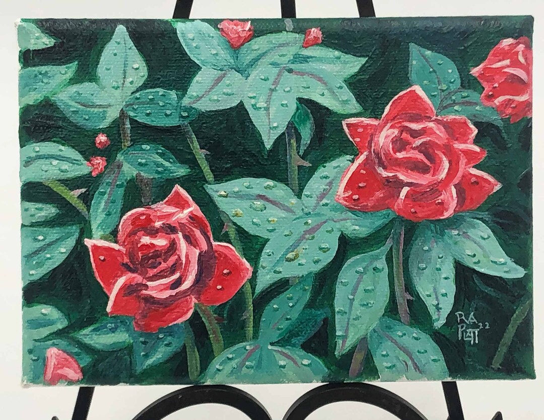 Rose Oil Painting Rose Bush Painting Oil Painting on - Etsy