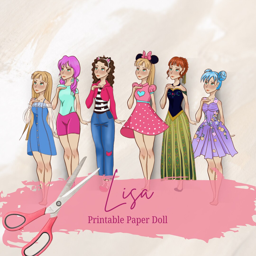 Lisa Printable Paper Doll DIGITAL FILES ONLY - Etsy UK
