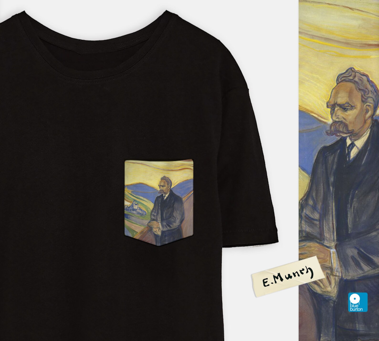 Friedrich Nietzsche Pocket Tee edvard Munch - Etsy