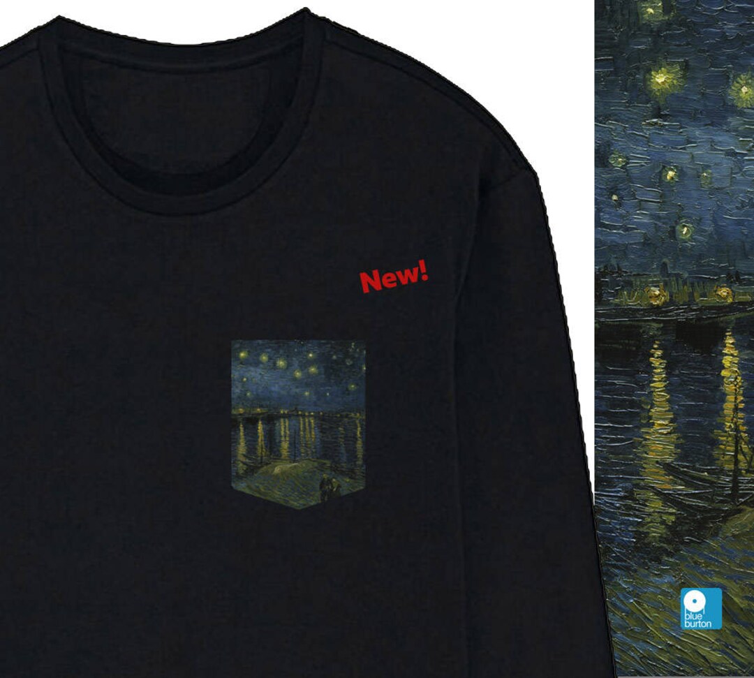 Starry Night Pocket Tee vincent Van Gogh - Etsy
